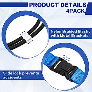 Riakrum Trash Can Lid Lock for 30-50 Gal Heavy Duty Bungee Cord, Trash Can Locks for Animals Outdoor Garbage Lid Lock for Raccoon Squirrels Dogs, Trash Can Not Included (4 Pcs)