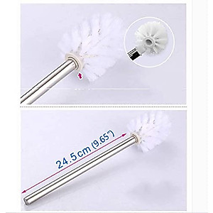 Toilet Brush Toilet, Toilet Brush Holder Toilet Brush and Holder Wall-Mounted Toilet Brush and Holder Stainless Steel Toilet Brush Set Bathroom Toilet Long ma Bathroom Accessories