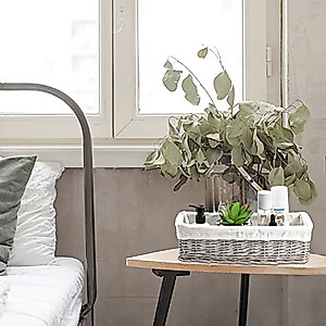 SOUJOY 2 Pack Bathroom Wicker Baskets for Organizing, Toilet Paper Basket Storage Basket, Toilet Tank Top Bin with Removable Liner, Decorative Basket for Closet, Bedroom, Bathroom, Entryway, Office