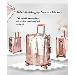 Sanseenia Luggage Covers for Suitcase, 18 20 22 24 Inch Full Transparent Suitcase cover, Clear PVC Thicken Travel Luggae Protector Cover (28 Inch)