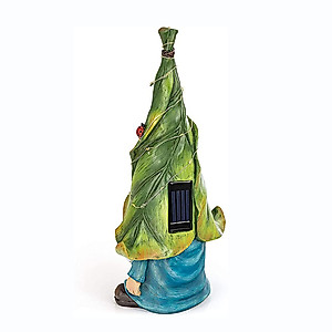 Sxxrdz Creative Garden Resin Gnome Statue Cute Shaped Gnome Figurine, Outdoor Garden Waterproof Figurine with Solar Powered LED Lights, for Home Garden Outdoor Indoor Decor Supplies