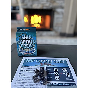 Ship Captain Crew Dice Game, Great for Party Favors, Family Games, Stocking Stuffer, Travel Games, and Camping Games, Dice Games for Adults, Fun Games for Family Game Night
