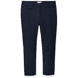Amazon Essentials Men's Straight-Fit 5-Pocket Stretch Twill Pant, Navy, 35W x 30L