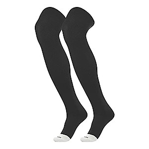 TCK Prosport Football Socks Over the Knee (Black, Large) - Youth Football Socks & Baseball High Socks - Over Knee Baseball Socks - Tall Softball Socks