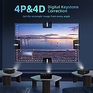 5G WiFi Bluetooth Projector Native 1080P,800ANSI Lumen 4K Ultra HD Projector for Home Theater Outdoor Movie,Smart Video Projector Wireless Phone Mirroring & Android OS for YouTube Netflix Disney+ Hulu