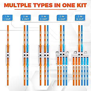 JOMERON 84PCS Lever Wire Connectors kit, Electrical Lever Wire Connectors Assortment Pack kit for Quick Connect, pushin Compact Splicing Electrical Connectors for Wiring 28-12 AWG