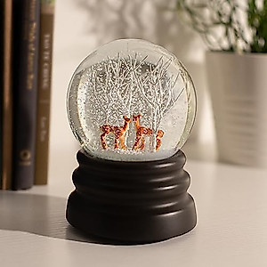 Ashfield & Harkness Deer and Tree Decorative Snow Globe with Wind Up Music Box