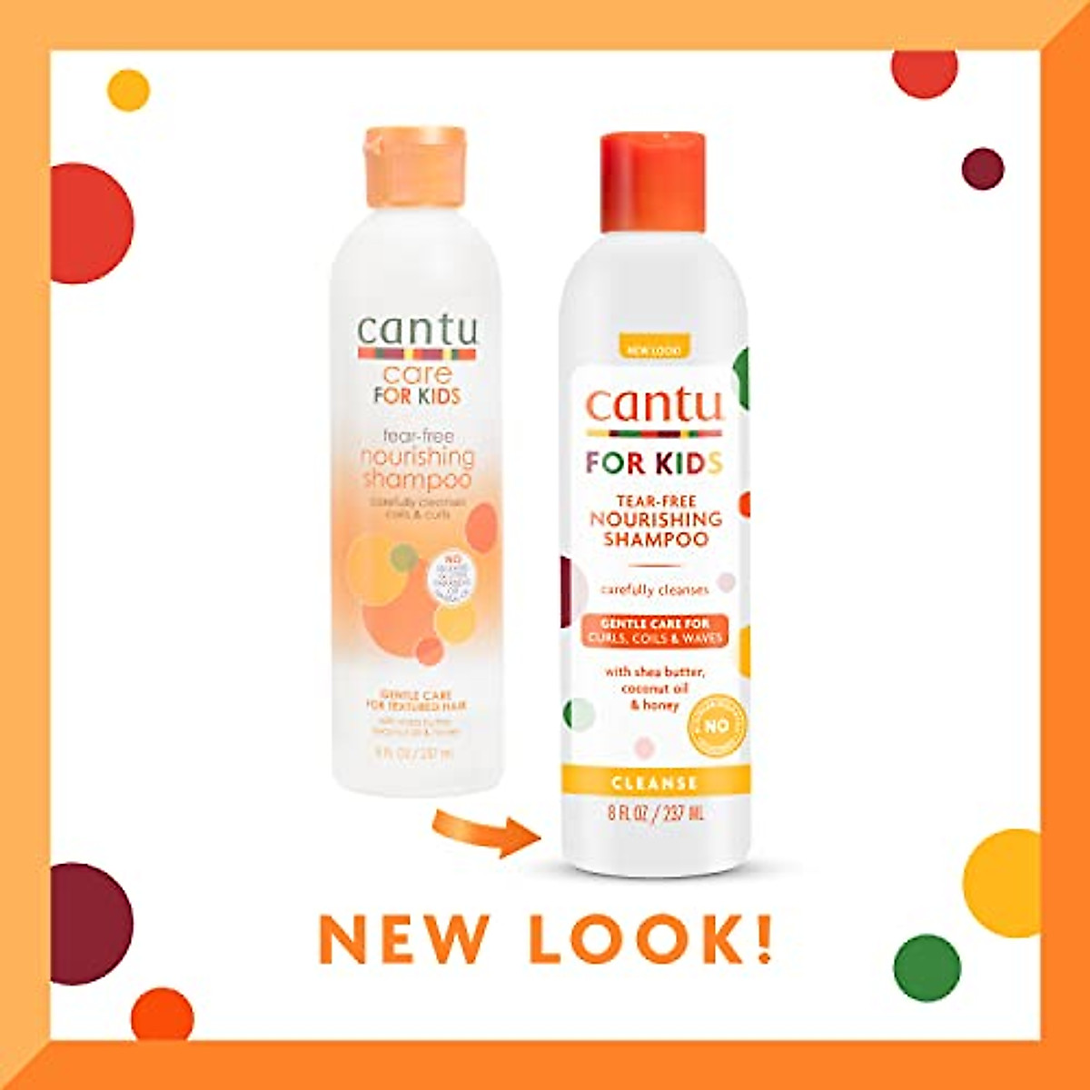 Cantu Care for Kids Tear-Free Nourishing Shampoo with Shea Butter, 8 fl oz (Pack of 3) (Packaging May Vary)