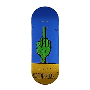 SOLDIER BAR Fingerboards complete (5 Layer Canadian Maple 34mmx 98mm DECK) Finger Skateboards (+34mm Truck+Globular Wheels) (Cactus)