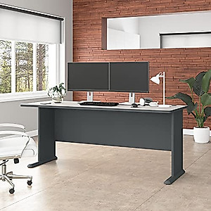 Bush Business Furniture Series A 72W Desk in Slate and White Spectrum