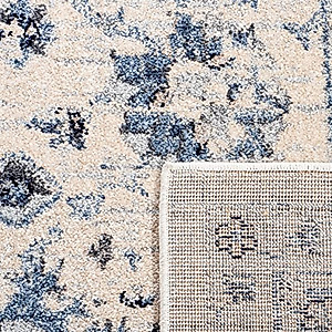 SAFAVIEH Charleston Collection Runner Rug - 2' x 12', Ivory & Blue, Oriental Distressed Design, Non-Shedding & Easy Care, Ideal for High Traffic Areas in Living Room, Bedroom (CHL413A)