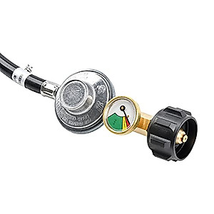 JEASOM 4FT Propane Regulator Hose with Gauge Fit for Blackstone 17”/22” Tabletop Griddle BOSS 2 Burner Gas Griddles.