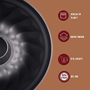 Grupo Gadmi Non-stick donut pan 10 inches diameter x 4 inches bottom Non-Stick Cake Pans Fluted Cake Pans for baking jelly pan pancake pan pancake baking pan box loaf pan loaf pans mold