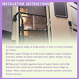 gtpartes RV Screen Door Slider Panel Clear Plexiglass 4701-00 Screen Door Slide Panel and 4700-00 Stopper Compatible with Dexter RH (Right Hand) Series 5050 Radius Corner Upgraded Screen Door