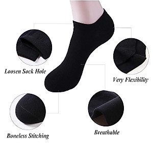 JAMEGIO Janegio 18 Pairs Kids' Black Ankle Socks Low Cut Half Cushion Sport Ankle Socks Boys Girls(6-8 Years)