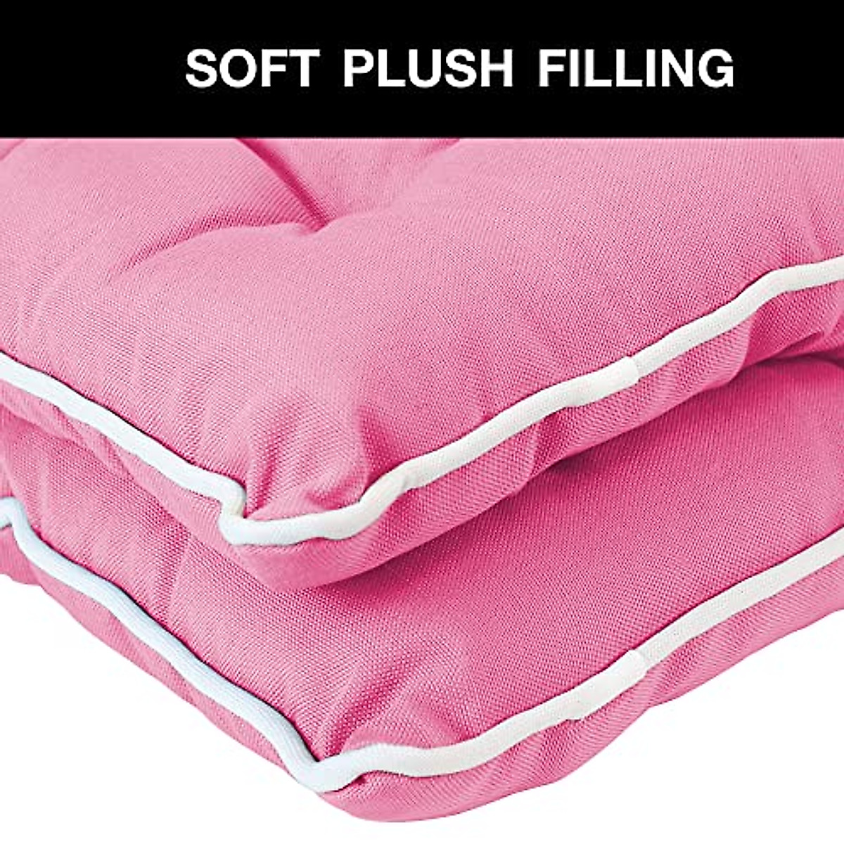 Sun-Ray Patio Premier Seat Cushion with Flame Retardant Filling, Pink 2 Count