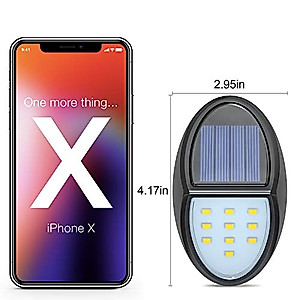 XINREE Solar Deck Lights Outdoor, LED Solar Fence Lights Waterproof Lamp for Wall Backyard Porch, Patio, Pool,Step Stairs, Yard, Garden, Pathway (4 Pack, 10 LED Warm Yellow)