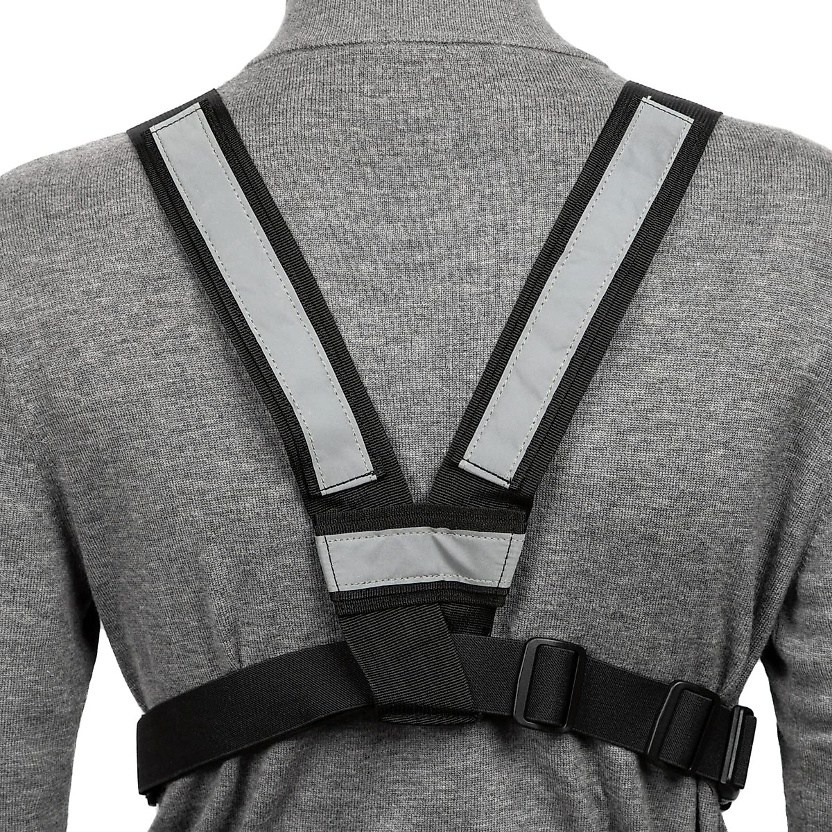 LUITON Radio Chest Harness with Reflective Strips Shoulder Holster Radio Vest Holder Two Way Radio Vest Rig Walkie Talkie Case with Front Pack Pouch for Motorola/Midland/Kenwood/Baofeng/Retevis