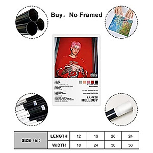 XIUXIN Lil Peep Hellboy Posters Album Cover Canvas Poster Unframe: 12x18inch(30x45cm)