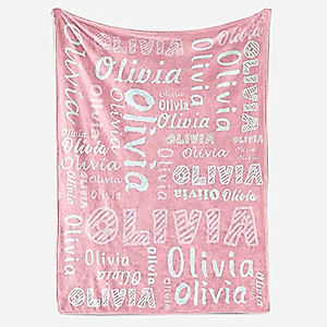 Personalized Gifts for Baby Kids with Customized Name, Personalized Baby Blankets for Birthday Gifts, Unique Custom Baby Blanket, Baby Girl Gifts, Customized Gifts with text for Daughter Niece Her