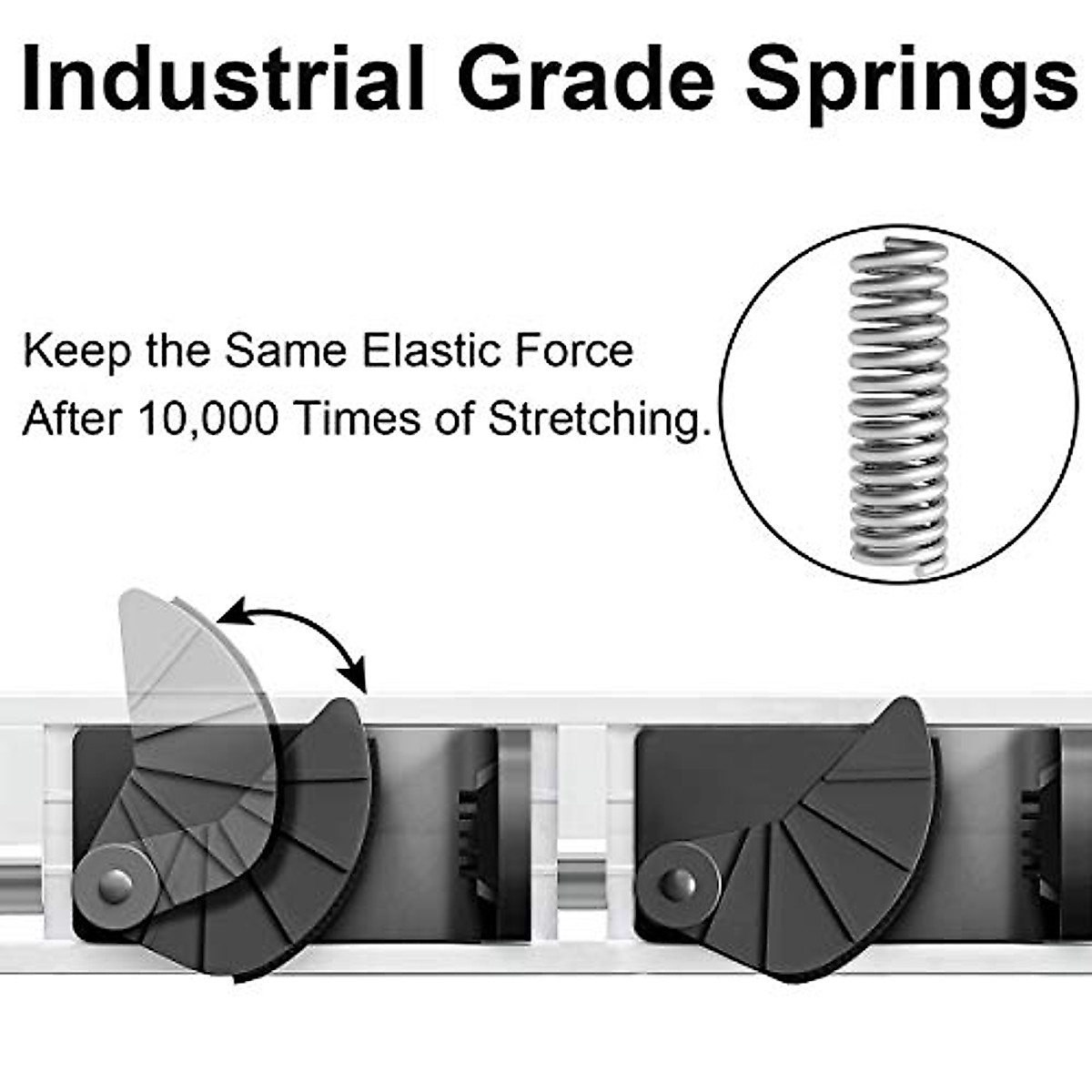 Mop Broom Holder Wall Mount, Metal Broom Organizer Storage Rooms Garage Garden Kitchen Tool Clean Tools Organizer Non-slip Wall Hanger(4 Adjustable Slots & 4 Hooks, Black)