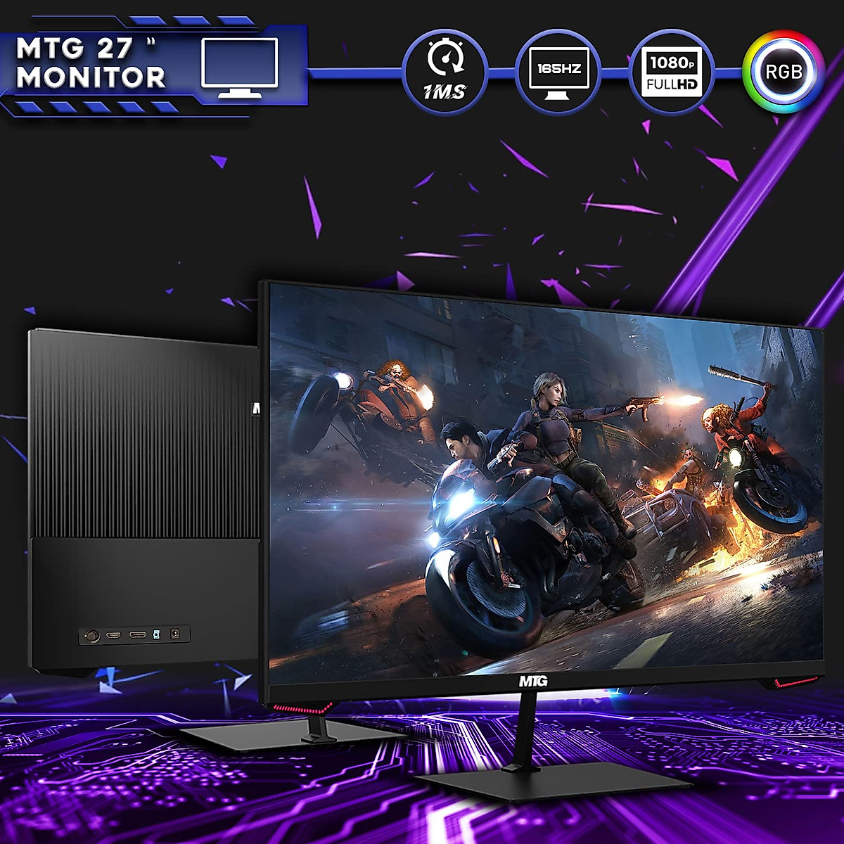 Gaming Desktop PC, Intel Core i7 6th Gen, TechMagnet Zeus Pro 6, GT 1030, 16GB ARGB RAM, 256GB SSD + 2TB HDD, 27 Inch 165hz Gaming Monitor, 4 in 1 Gaming Kit Webcam, WiFi, Win 10 Pro (Renewed)