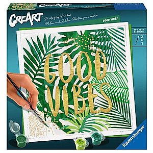 Ravensburger CreArt Good Vibes Paint by Numbers Kit for Adults - Painting Arts and Crafts for Ages 12 and Up