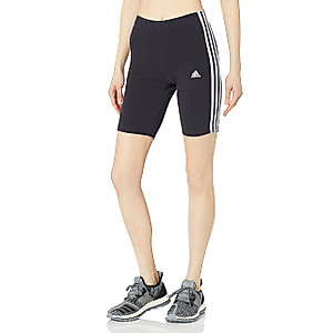 adidas Women's Essentials 3-Stripes Bike Shorts, Legend Ink/White, Small