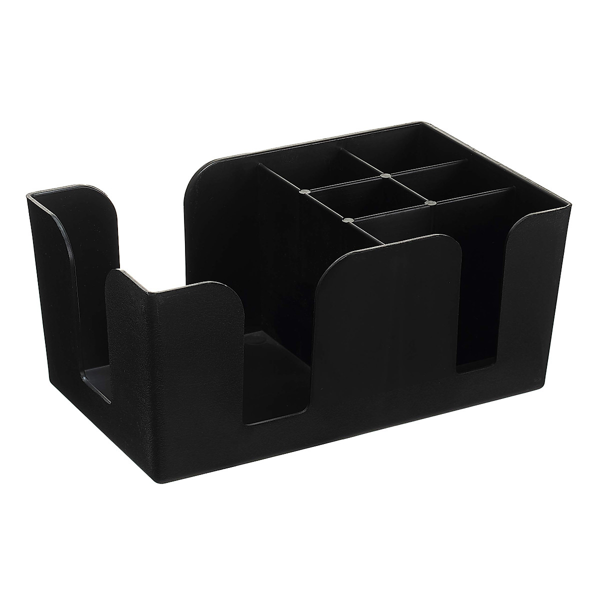 [1 PACK] Bar Caddy with 6 Compartments, Plastic Bar Organizer, Heavy Duty Refillable Bar Organizer, Barware Caddy, Napkin Dispenser, Straw Organizer by EcoQuality