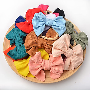 Prohouse 21 PCS Big Bows Baby Nylon Headbands Hairbands Hair Bows Elastics for Baby Girls Newborn Infant Toddler Child Hair Accessories