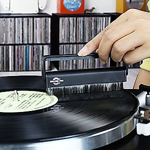 Anti Static Turntable Carbon Fiber Brush & LP Player Vinyl Record Stylus Cleaning Brush 2in1