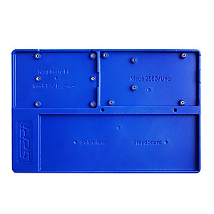 GeeekPi ABS Holder Breadboard Holder for Raspberry Pi 4B, 5 in 1 Base Plate Case for Raspberry Pi 4 Model B,3B+,3B,2B,B+,Zero,Zero W(2) and Arduino UNO,Arduino Mega 2560 (Blue Holder)