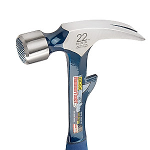 ESTWING Hammertooth Hammer - 22 oz Straight Rip Claw with Milled Face & Shock Reduction Grip - E6-22TM
