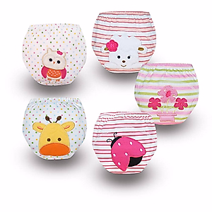 Baby Training Pants Toddler Girls Underwears 5 Pack Potty Training Panties Waterproof Size 100 Large 3T