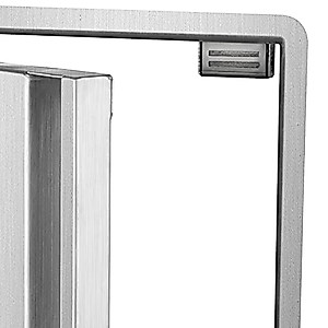 Outdoor Kitchen Doors 17 W X 24 H Inch BBQ Double Access Door, 304 Stainless Steel BBQ Grill Door for Outdoor Kitchen Grilling Station and BBQ Island ,Wall Construction Vertical Door