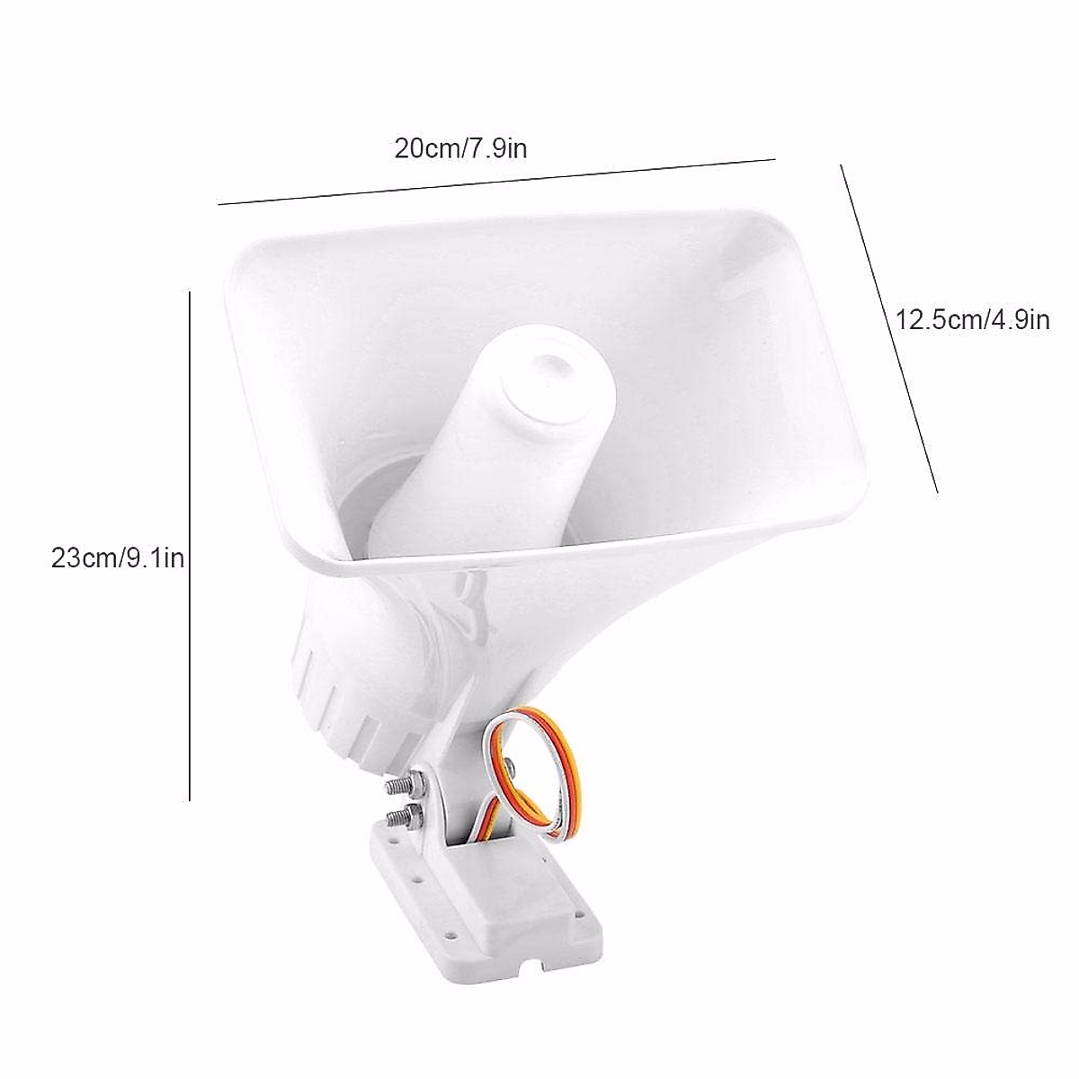 DC 12V Wired Alarm Siren Horn, 150dB Electronic Alarm Dual Tone Horn Siren Indoor/Outdoor Security Siren for Home Security System - White