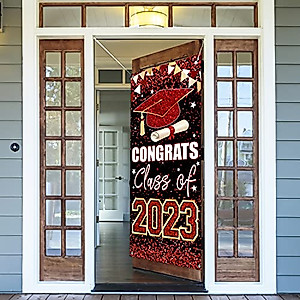 Graduation Party Decorations 2023,Congrats Class of 2023 Backdrop,2023 Maroon Graduation Party Decorations Front Door Porch Sign Backdrop Graduation 2023 Indoor/Outdoor Party Supplies
