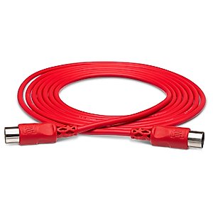 Hosa MID-310RD 5-pin DIN to 5-pin DIN Red MIDI Cable, 10 feet