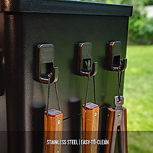Traeger Pellet Grills BAC536 Magnetic Aluminum Tool Hooks Accessory, Black