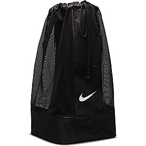 NIKE Club Team Swoosh Soccer Ball Bag - Black/Black/White, 86 x 47 x 47 cm, 164 l