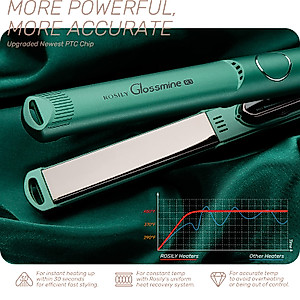 ROSILY Glossmine R3 Hair Straightener 480 Degrees| 1 Inch Nano Titanium Flat Iron Professional | Hair Straightening Iron with LCD Display and Lock | Dual Voltage Adjustable Temperature 140℉-480℉