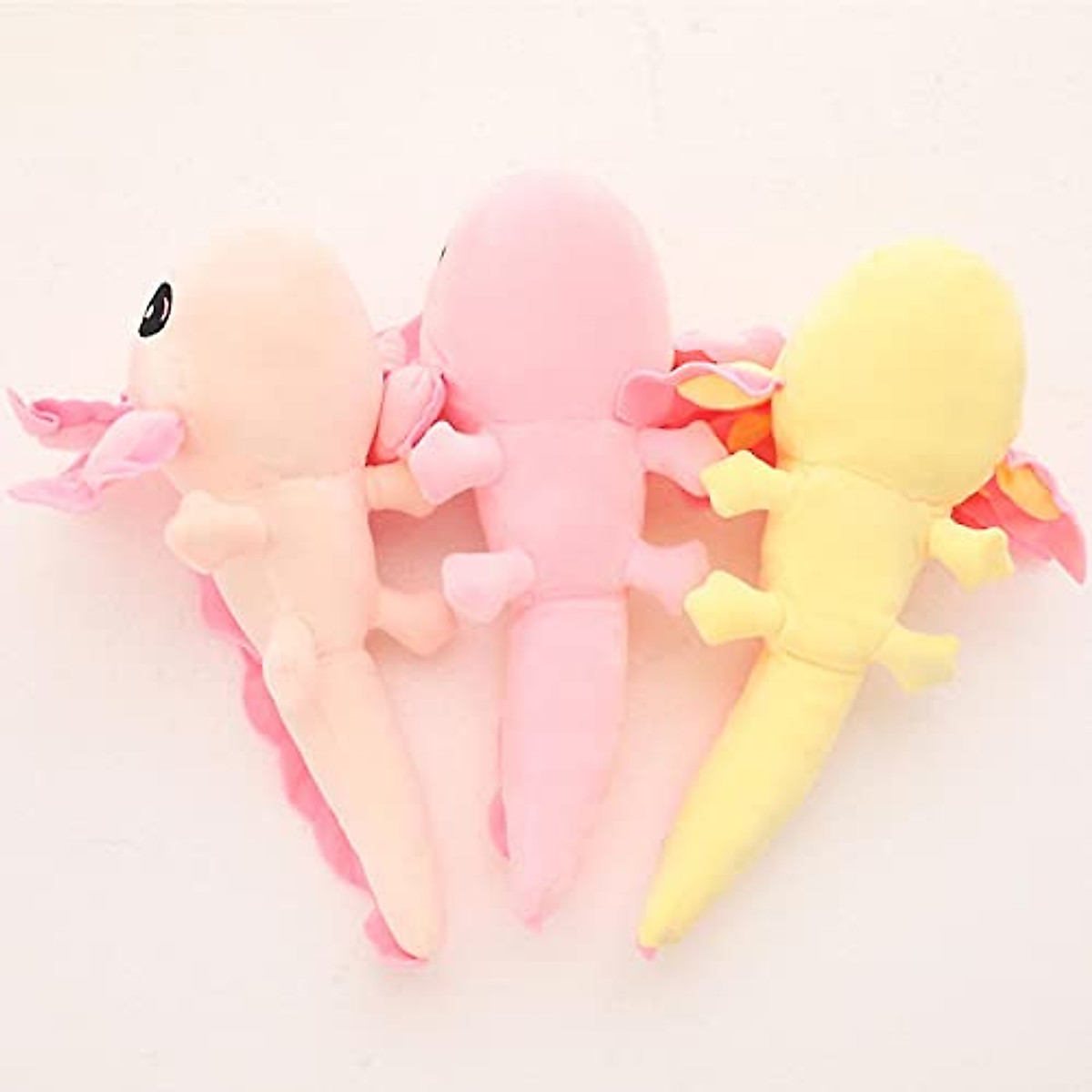 funnykitten 1 Pcs Kawaii Axolotl Plush Doll Toys, Soft Animal Stuffed Pillow Doll, Cute Soft Axolotl Gifts for Boys Girls (Yellow)