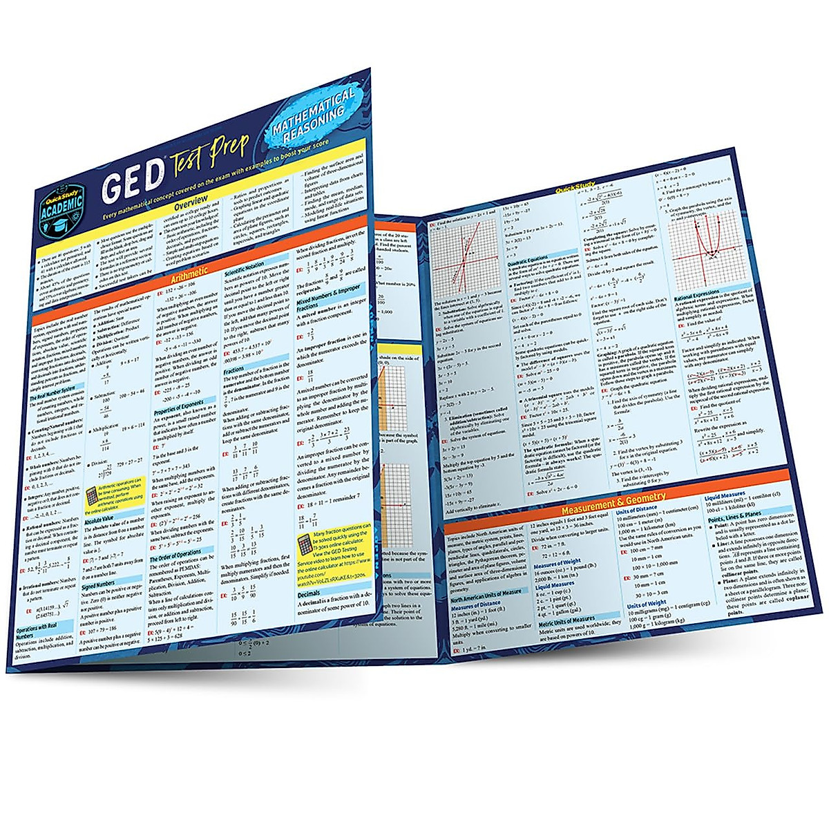 GED Test Prep Mathematical Reasoning: a QuickStudy Laminated Reference Guide (Quick Study Academic)