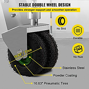 VEVOR Manual Trailer Dolly, 10000 LBS Towing Capacity Trailer Mover Valet with 2-5/16 in Ball & 10.63" Wheels, Adjustable Height Heavy-Duty Jack Tug for Car, RV, Boat, and Travel Trailers