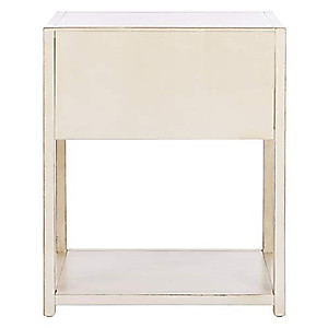 Safavieh Home Collection Yudi Antique White and Gold 1-Drawer Nightstand
