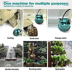 Upettools Submersible Water Pump, Ultra Silence Circulation Multifunctional Water Pump with Handle for Pond, Aquarium, Hydroponics, Fish Tank Fountain with 4.6ft (1.4M) Power Cord(66GPH,5W)