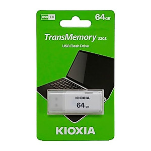 Kioxia U202 TransMemory 64GB USB2.0 Flash Drive Portable Data Disk USB Stick White LU202W064GG4