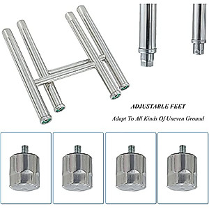 Single Bowl Free Standing Sink 1 Compartment 304 Stainless Steel Commercial Kitchen Prep Utility Hand Basin for Garage, Restaurant, Laundry Room, Indoor Outdoor (Silver 50x80cm)