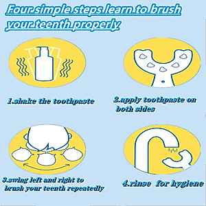 CHICING U-Shaped Toothbrush Kids 3 PCS,Food Grade Silicone Head, Manual Whole Mouth Toothbrush for Kids Age 2-8