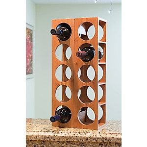 Lipper International 8305 Bamboo Wood Stackable 5-Bottle Wine Rack, 20-3/4" x 5-3/8" x 4-3/4"